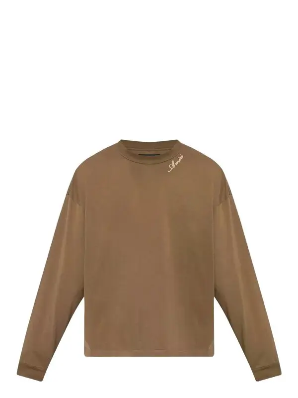 Amiri Logo-embroidered Long-sleeve T-shirt - Brown