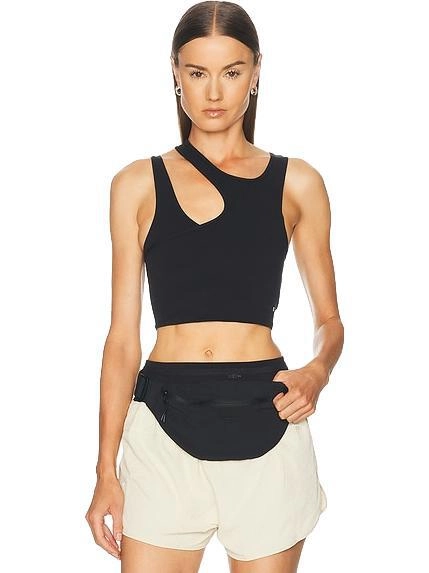 On Studio Asymmetric Crop Top - Black