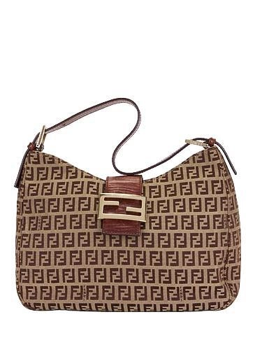 Fendi Zucchino Shoulder Bag - Brown