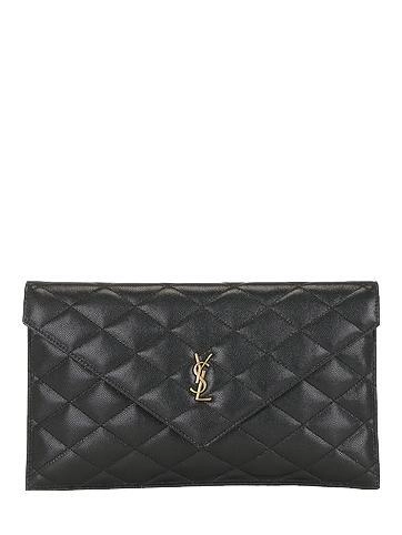Saint Laurent Grain De Poudre Matelassé Pouch - Nero