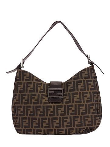 Fendi Zucca Monogram Shoulder Bag - Brown