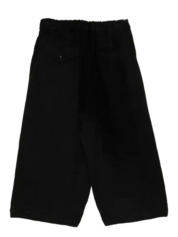 Comme Des Garçons Elasticated Cropped Trousers - Black