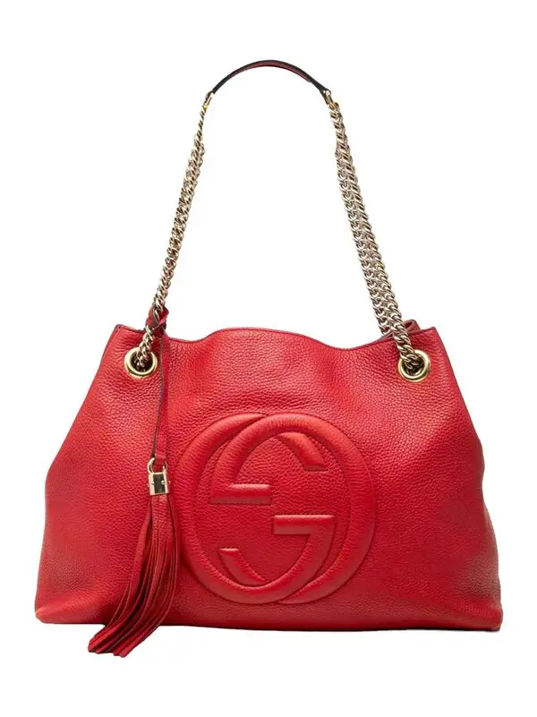 Gucci Soho Chain Tote Bag - Red