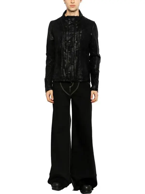 JULIUS Coated High-neck Jacket - Black