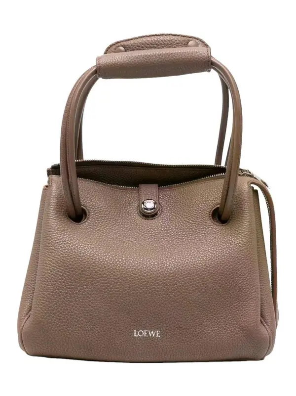 Loewe Small Madrid Shoulder Bag In Grained Calfskin - Neutrals