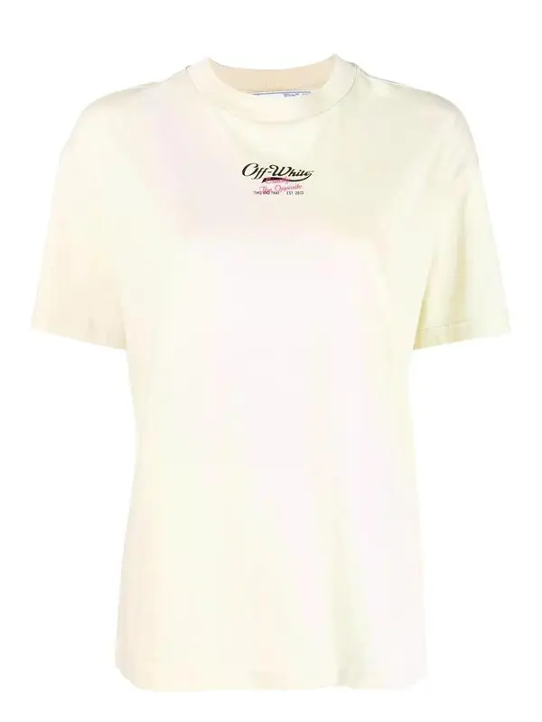 Off-White Organic Cotton Logo Print T-shirt - Neutrals