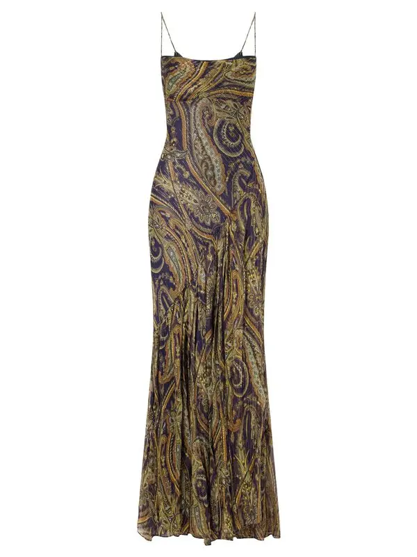 Etro Paisley-printed Silk-blend Maxi Dress - Multi