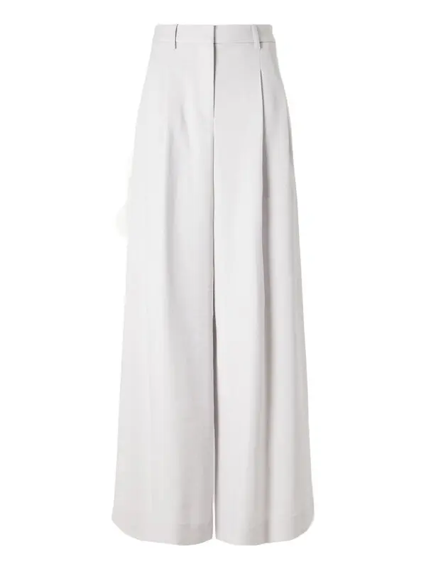 TWP Avery Stretch Wool-crepe Wide-leg Pants - Gray