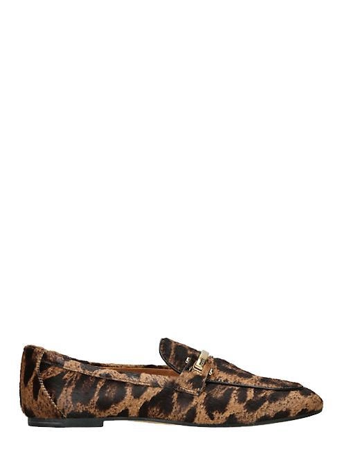 TOD'S Leopard Print Calf Hair Loafers - Dk.brn Com