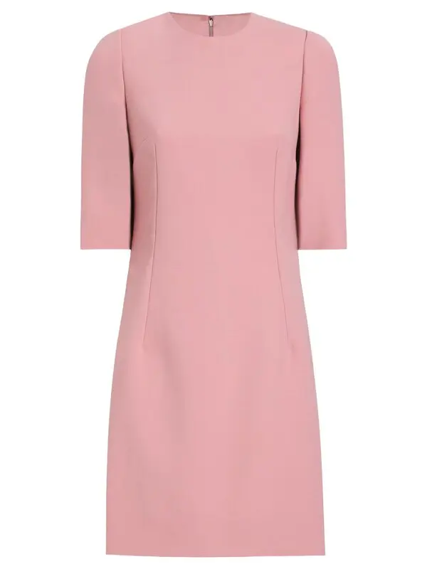 Dolce & Gabbana Wool Crepe Midi Fit-and-flare Dress - Pink