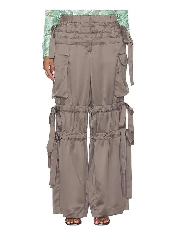 AKNVAS Odin Satin Cargo Trousers - Grey
