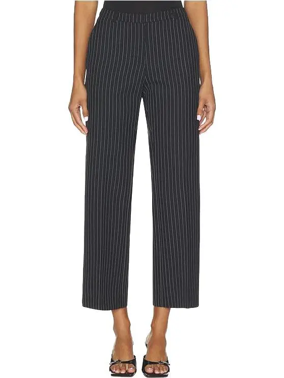 ANINE BING Tailored Pinstriped Trousers - Black