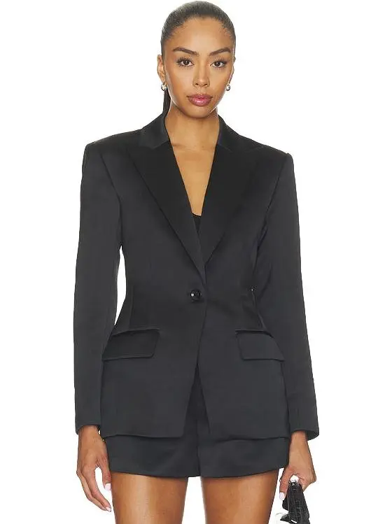 Ulla Johnson Soline Satin Blazer - Black