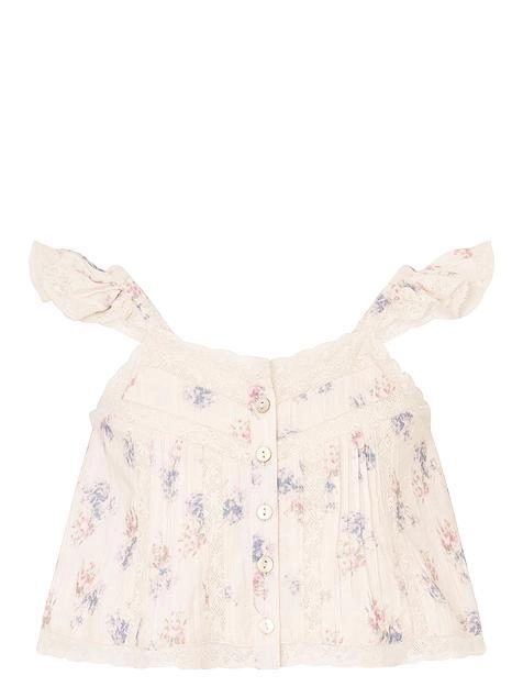 LoveShackFancy Norina Tween Top - Cream