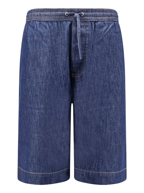 Loewe Cotton Bermuda Shorts With Anagram Logo - Blue