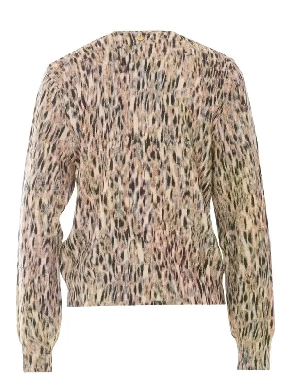 Liu Jo Graphic Print Crew Neck Cardigan - Neutrals