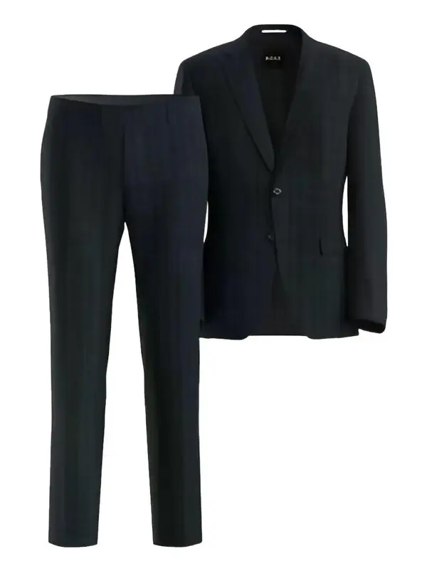 BOSS Check-pattern Wool Suit - Blue