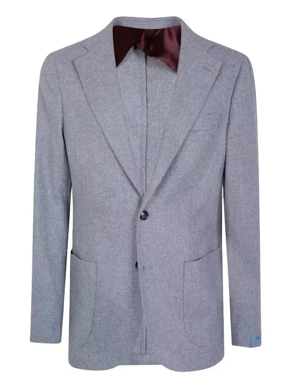 BARBA NAPOLI Single-breasted Wool Blazer - Grey