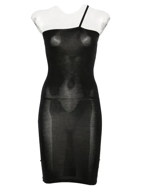 BASERANGE Nida One-shoulder Sleeveless Mini Dress - Black