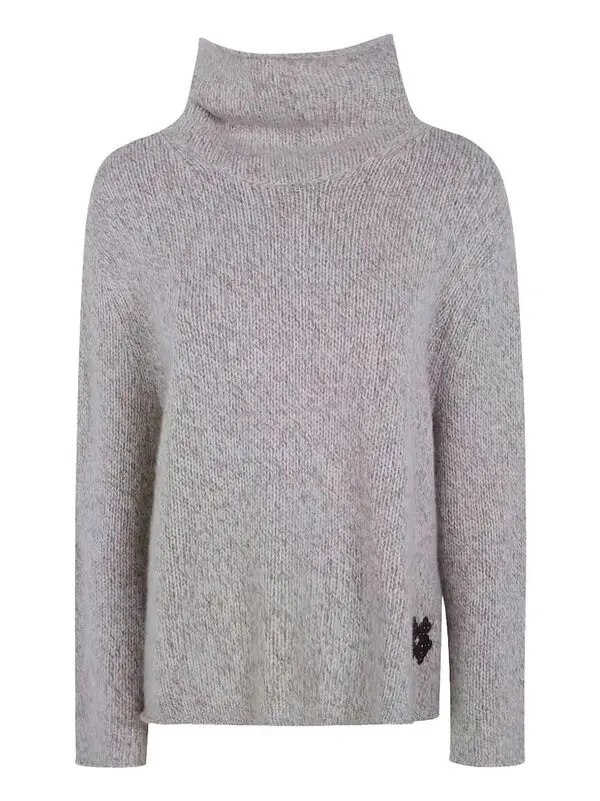 KUJTEN Cashmere Marl Effect Roll Neck Sweater - Brown