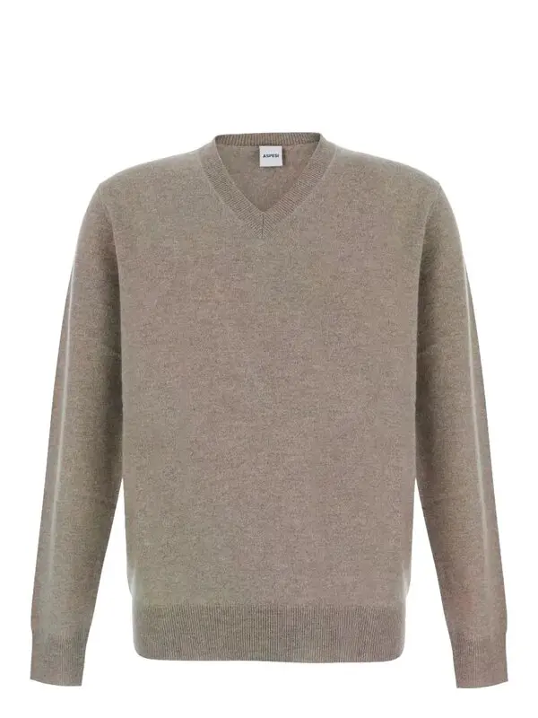 Aspesi V-neck Knitted Sweater - Neutrals