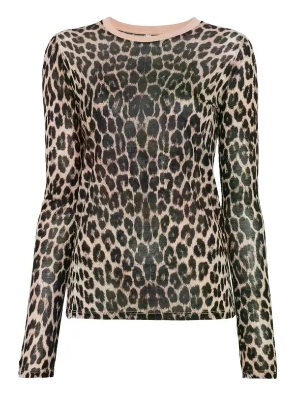 BASERANGE Leopard-print Long-sleeve T-shirt - Neutrals