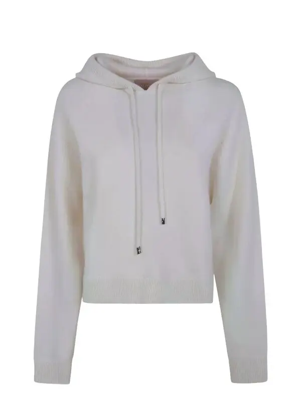 KUJTEN Cashmere Drawstring Hoodie - White