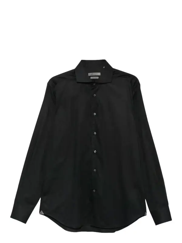 Corneliani Spread-collar Long-sleeve Shirt - Black