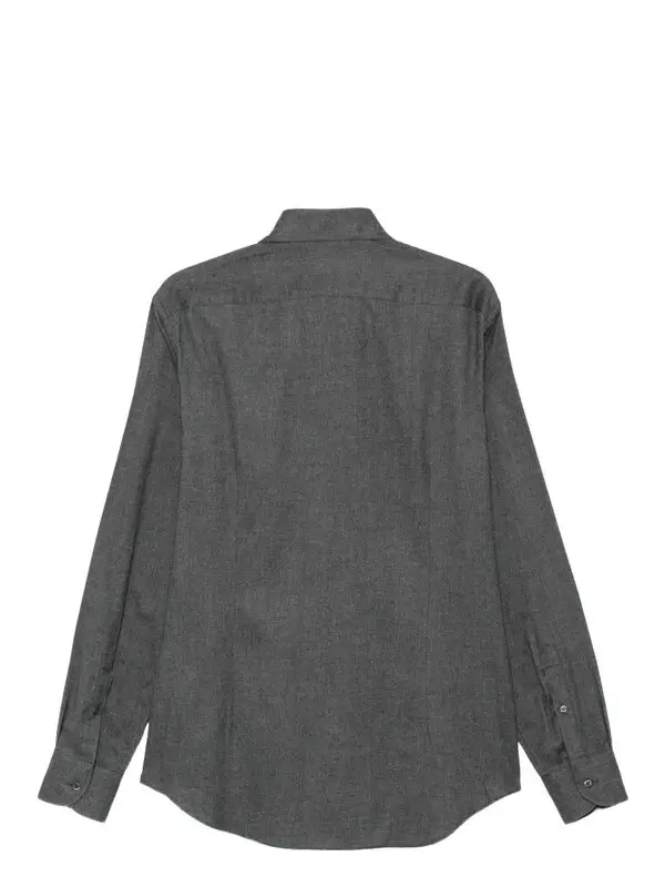 Corneliani Herringbone-weave Long-sleeve Shirt - Grey