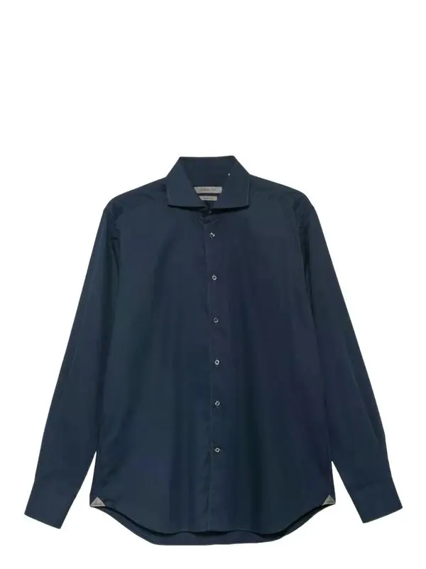 Corneliani Spread-collar Long-sleeved Shirt - Blue