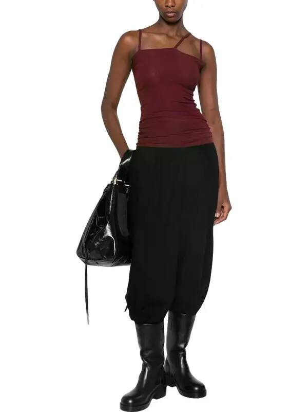 BASERANGE Ribbed Asymmetric Tank Top - Red