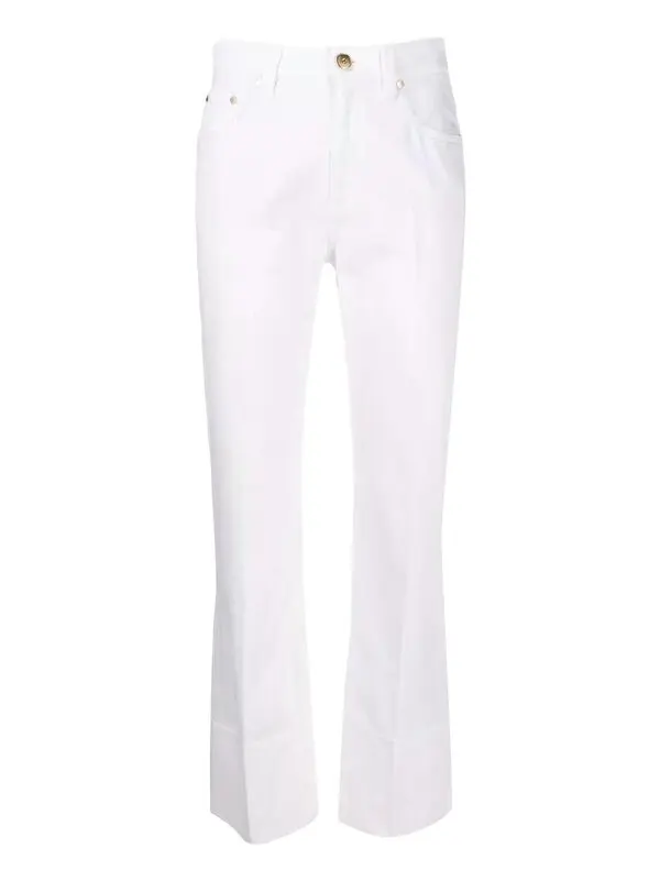 Brunello Cucinelli High-waisted Flared Jeans With Turn-up Hem - White