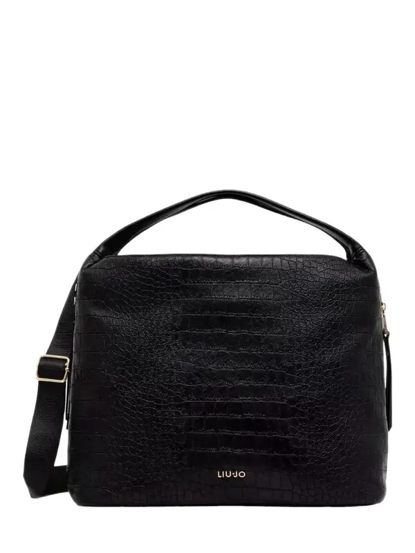 Liu Jo Large Croc-effect Tote Bag With Shoulder Strap - Black