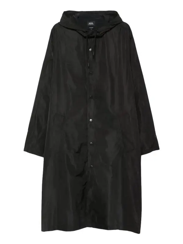 A.p.c. Logo Print Raincoat - Black