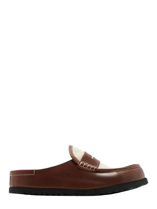 BIRKENSTOCK Naples Canvas And Leather-trim Loafer - Brown