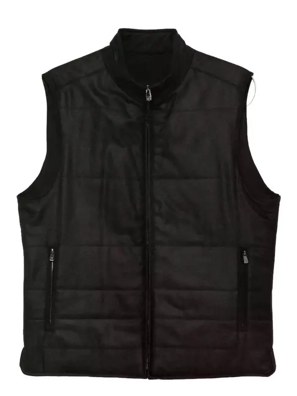 Corneliani Quilted Zip-up Gilet - Black