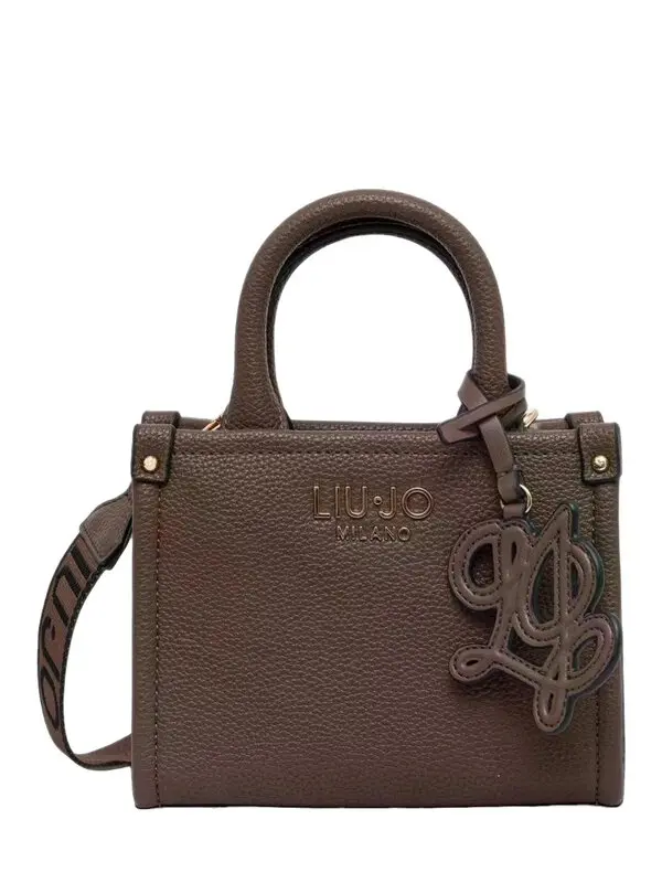 Liu Jo Grained-effect Logo-charm Satchel Bag - Brown