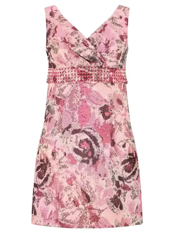 John Richmond Floral Jacquard Mini Dress - Pink
