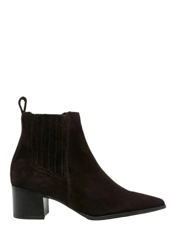 SUMMERY COPENHAGEN Pointed-toe Suede Chelsea Boots - Brown