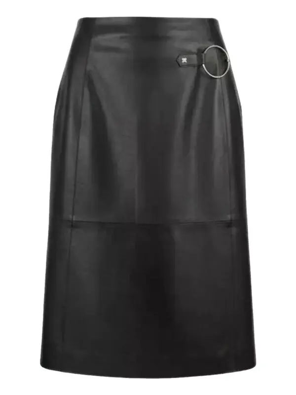 John Richmond Paneled Midi Skirt With Ring Detail - Black