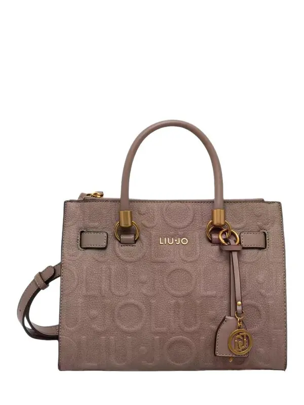 Liu Jo Embossed Logo Leather Satchel Bag - Brown