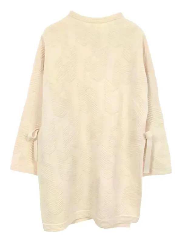 Hermès H Pattern Knit Poncho Coat - Neutrals