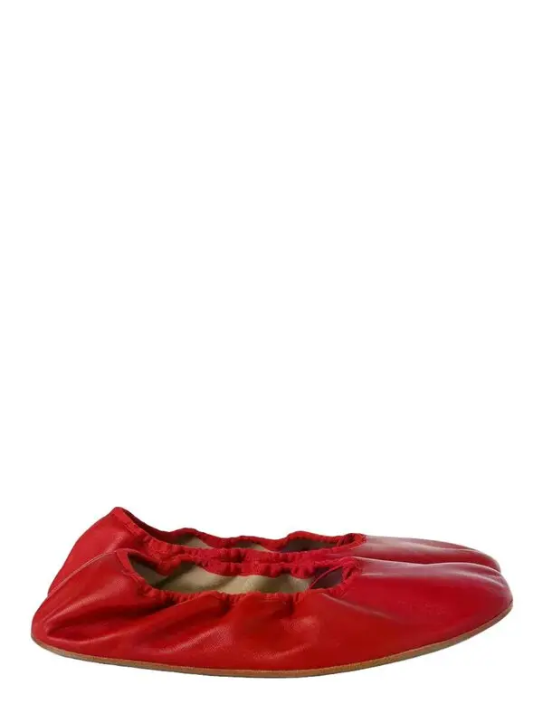 THE ROW Round Ballet Flats In Nappa Leather - Red