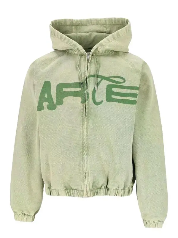 ARTE ANTWERP Logo Print Washed Jacket - Green
