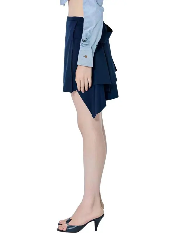 VIVIENNE WESTWOOD Asymmetric Layered Mini Skirt - Blue
