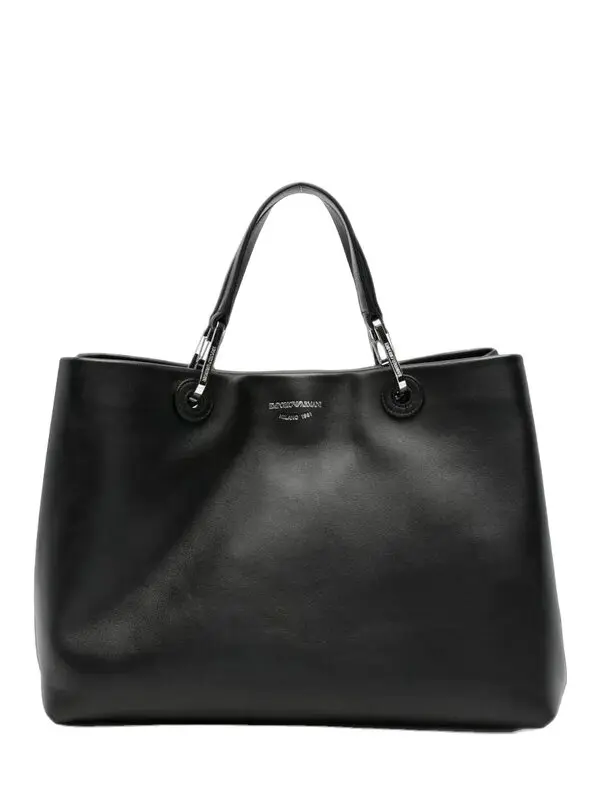 Emporio Armani Leather Tote Bag - Black