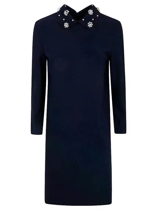 Chiara Boni La Petite Robe Embellished Collar Mini Dress - Blue