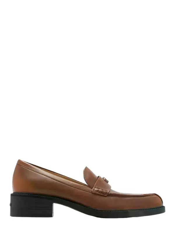 COACH Logo-plaque Leather Loafers - Brown