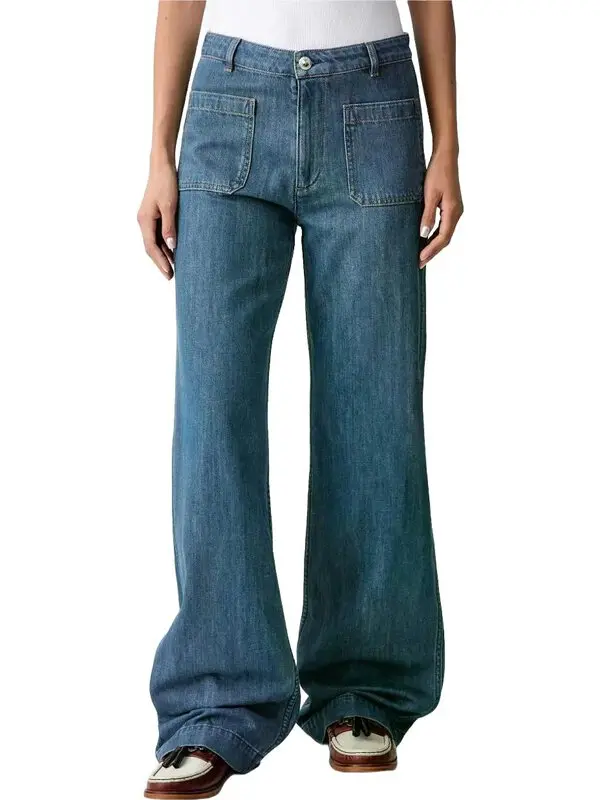 A.p.c. Victoria Patch-pocket Wide-leg Jeans - Blue