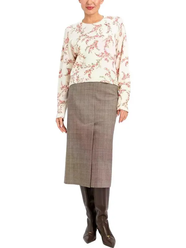 TWINSET Floral Print Sequin-embellished Sweater - Neutrals